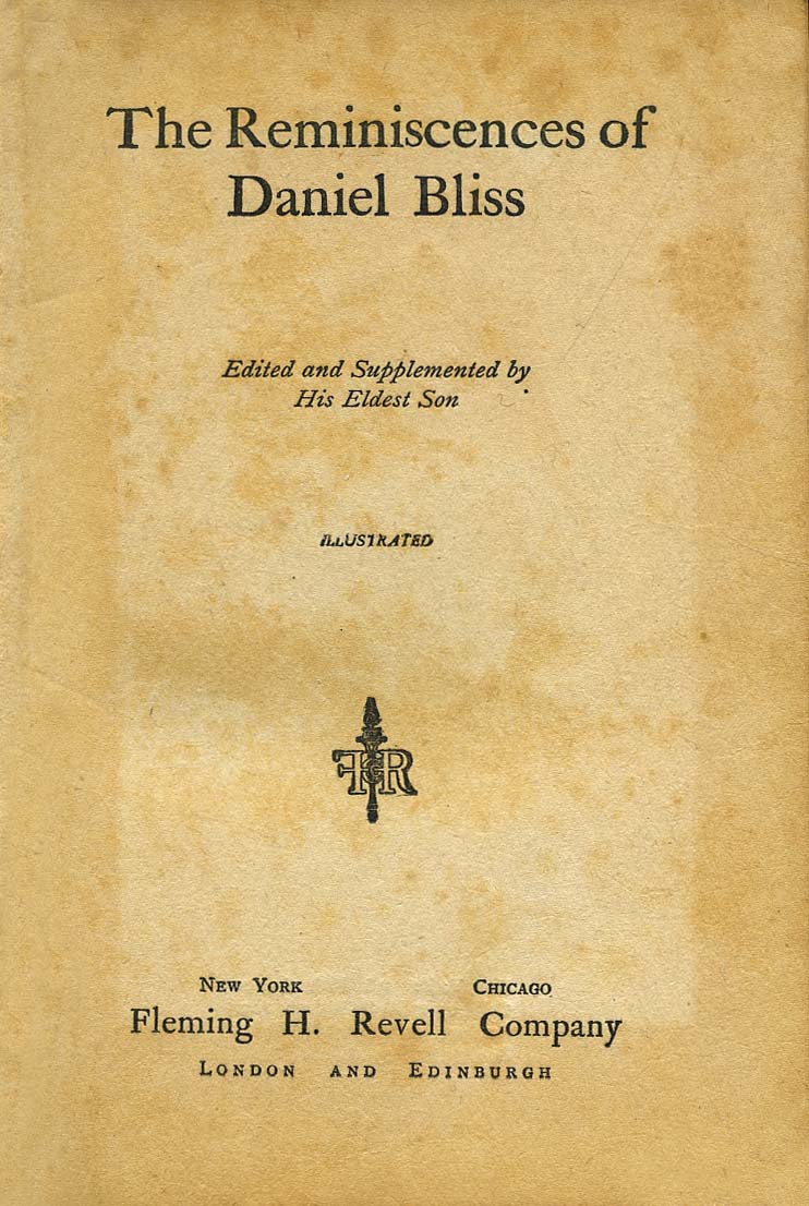 Books: The Reminiscences Of Daniel Bliss
